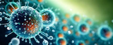 Image Of A Viral Infection At The Cellular Level Under A Microscope