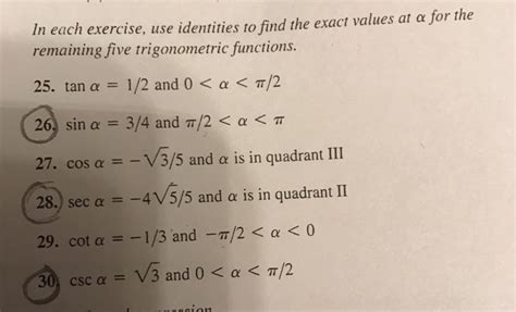 solved in each exercise use identities to find the exact