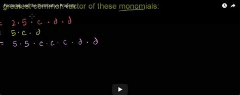 Khan Academy Algebra Factoring And The Distributive Property Instructional Video For 9th