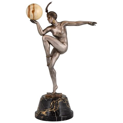 Stella Art Deco Bronze Sculpture Nude Ball Dancer Maurice Guiraud