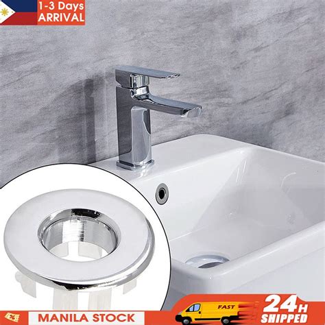 Bath Sink Hole Kitchen Basin Trim Round Overflow Drain Cap Cover Hollow