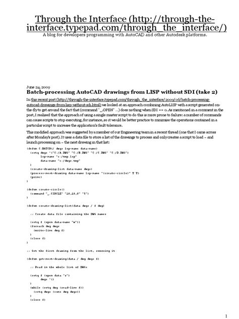 batch processing autocad drawings from lisp without sdi pdf computer aided design autodesk