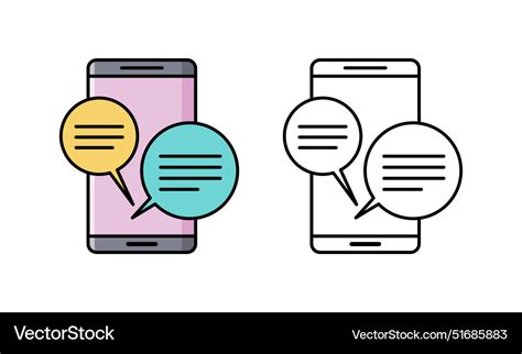 Message Text Chat App Icon On Mobile Cell Phone Vector Image