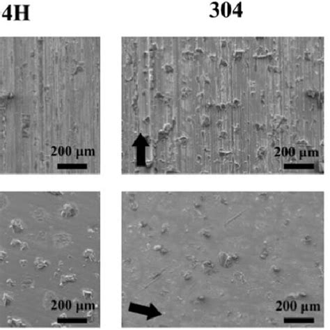 Example Sem Micrographs With Black Arrows Indicating Grind Direction