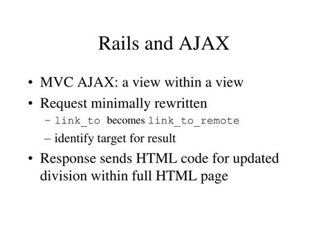 Ppt Ajax And Ruby On Rails Powerpoint Presentation Free Download