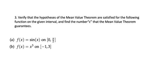 Solved Verify That The Hypotheses Of The Mean Value Chegg