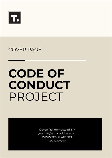 Free Code Of Conduct Project Cover Page Template To Edit Online