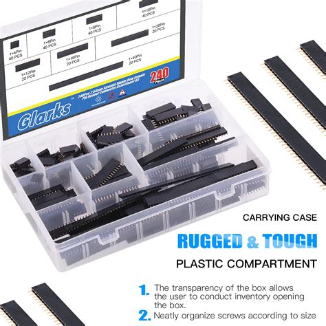 240pcs 254mm Straight Single Row Pcb Board Female Pin Header Socket Connector