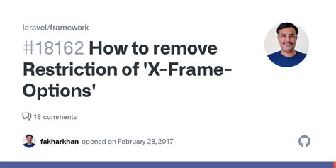How To Remove Restriction Of X Frame Options Issue Laravel Framework Github