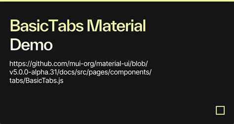 BasicTabs Material Demo Codesandbox