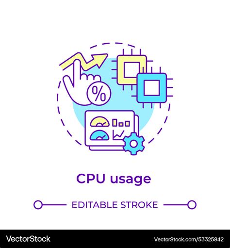 Cpu Usage Multi Color Concept Icon Royalty Free Vector Image