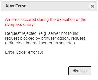 Overpass Turbo Request Rejected OSM Help