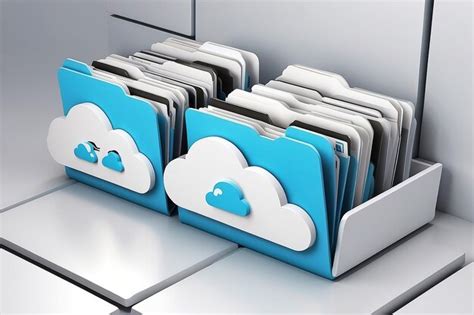 File Folders Document With Cloud Computing Technology Symbol Online