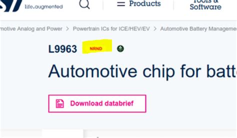 Not Recommended For New Designs Should Be On The Stmicroelectronics Community