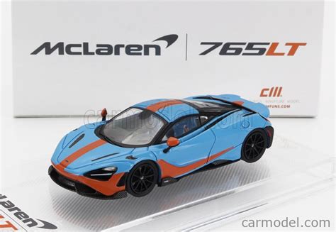 Cm Models Cm64 765lt 04 704 Scale 1 64 Mclaren 765lt With Racing Set Wheels 2020 Light Blue Orange