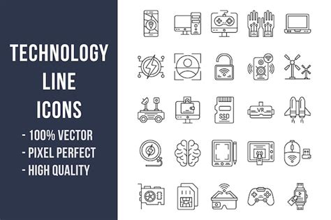 Premium Vector Technology Line Icons