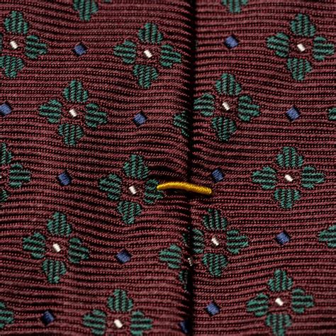 Eton Micro Floral Pattern Silk Tie Rød Follestad