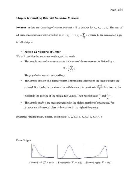 Chapter 2 Describing Data With Numerical Measures
