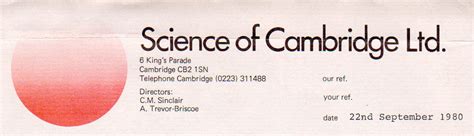 Clive Sinclair Founded Science Of Cambridge Ltd Event Computing History