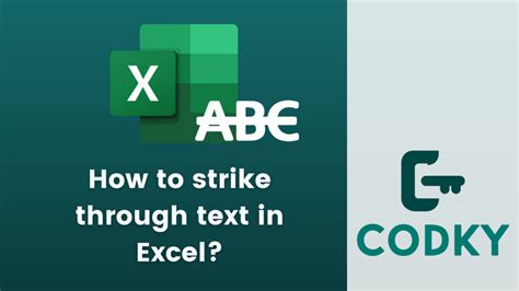 How To Strike Through Text In Excel Codky