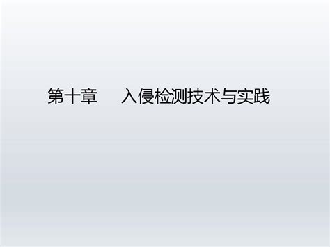 网络安全技术原理与实践 第十章 入侵检测技术与实践word文档免费下载亿佰文档网
