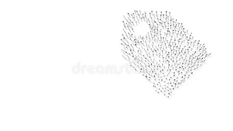 3d Rendering Of Nails In Shape Of Symbol Of Tag With Shadows Isolated