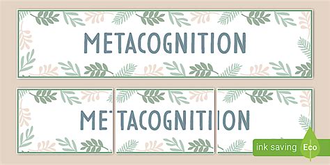 Botanical Themed Metacognition Display Banner Teacher Made