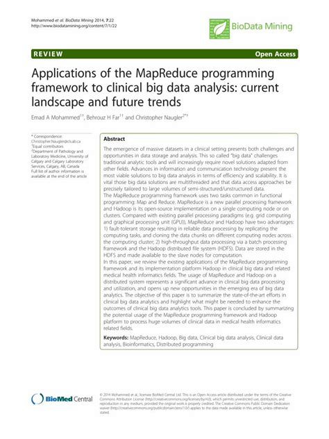 Pdf Review Open Access Applications Of The Biodata Mining Dokumen Tips