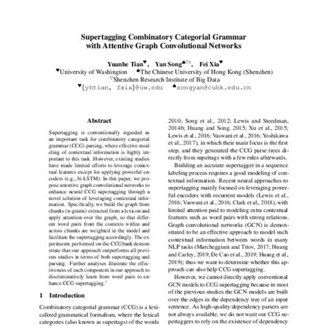 Supertagging Combinatory Categorial Grammar With Attentive Graph Convolutional Networks Acl