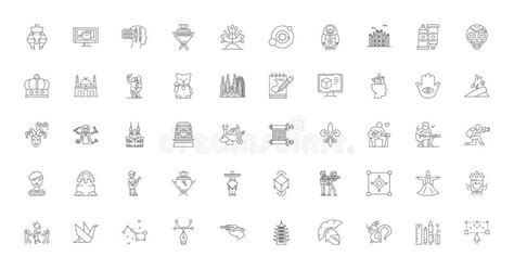 Art Concept Illustration Linear Icons Line Signs Set Vector Collection Stock Vector