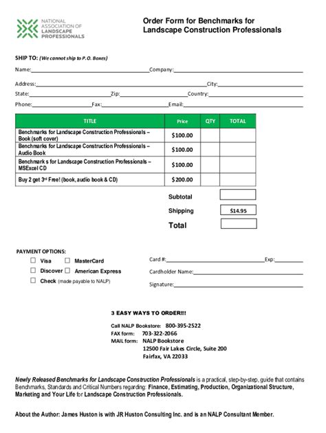 fillable online benchmarks for landscape construction professionals fax