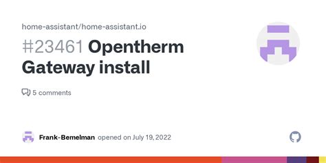 Opentherm Gateway Install · Issue 23461 · Home Assistanthome · Github