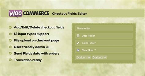Wc Checkout Fields Editor Premium Woocommerce Extension