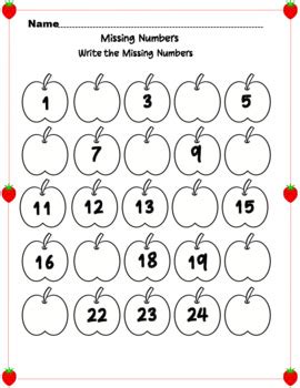 Fill In The Missing Numbers By Playna Desing TPT