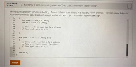 Solved The Following Program Simulates Shuffling Of Cards