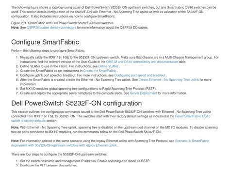 Scenario 1 Smartfabric Deployment With S5232f On Upstream Switches With Ethernet No Spanning