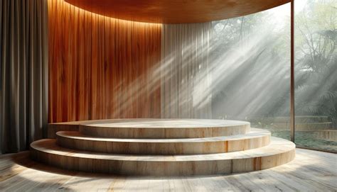 Premium Photo A Wooden Structure With A Round Structure On The Top Of It