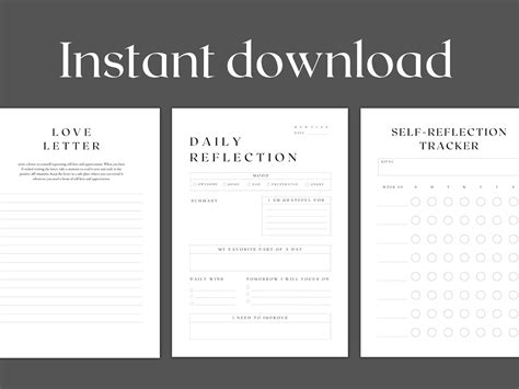 Self Reflection Workbook Bundle Reflection Journal Daily Etsy