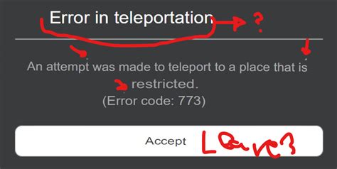 Can You Help Me With This An Attempt Was Made To Teleport To A Place That Is Restricted