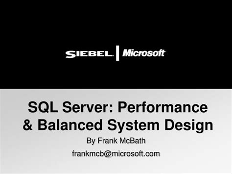 PPT SQL Server Performance Balanced System Design PowerPoint