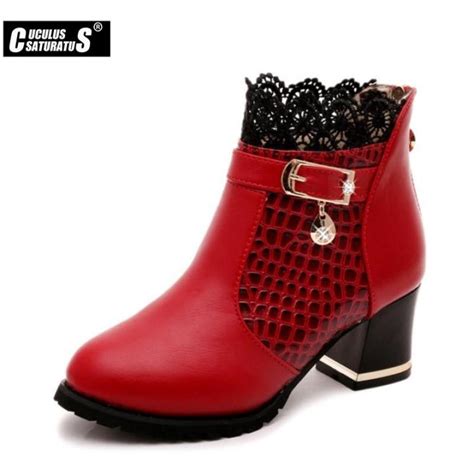 Cuculus Autumn Winter New Lace Fashion High Heels Women Shoes Woman
