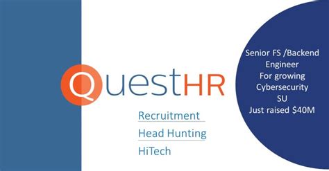 Quest Hr On Linkedin Cybersecurity Startup Fullstackdevelopers Backenddeveloper