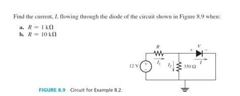 Solved Find The Current I Flowing Through The Diode Of The Chegg Com