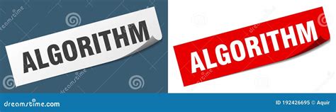 algorithm sticker algorithm sign set stock vector illustration of