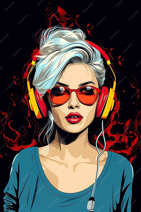Premium Photo Beautiful Illustration Pop Art Seductive Woman With Glasses