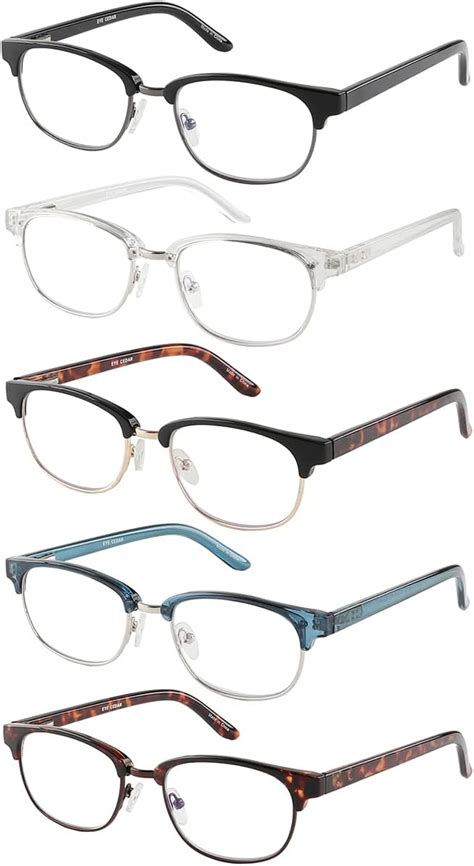Eyecedar 5 Pack Reading Glasses Men Women Blue Light