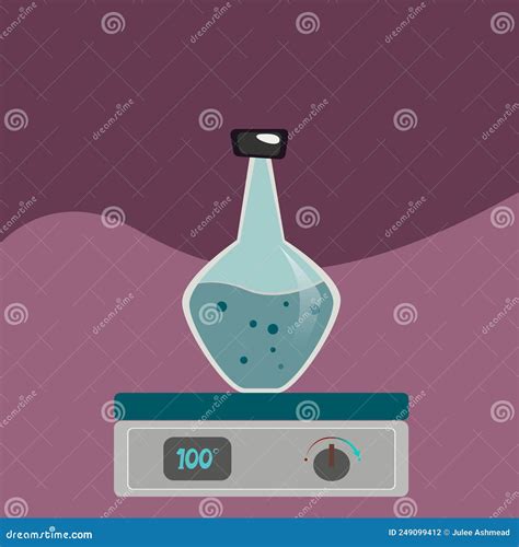 Flask On A Plate Stirrer Stock Vector Illustration Of Text 249099412