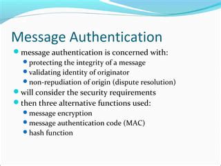 Message Authentication PPT