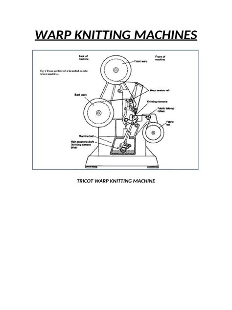 Warp Knitting Machines Pdf