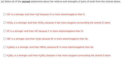 Solved A Select All Of The Correct Statements About The